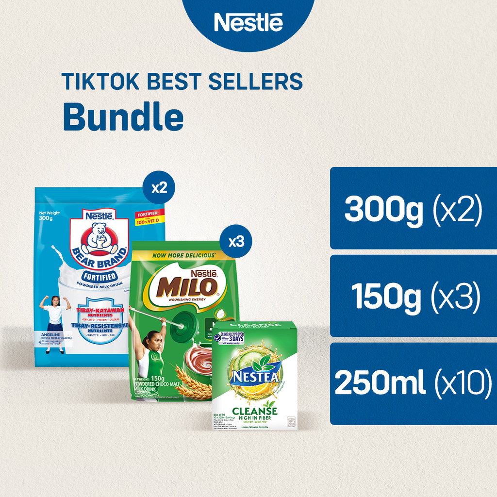 Bear Brand Fortified Milk Drink 300gx2+MILO Choco Malt Milk Drink ...