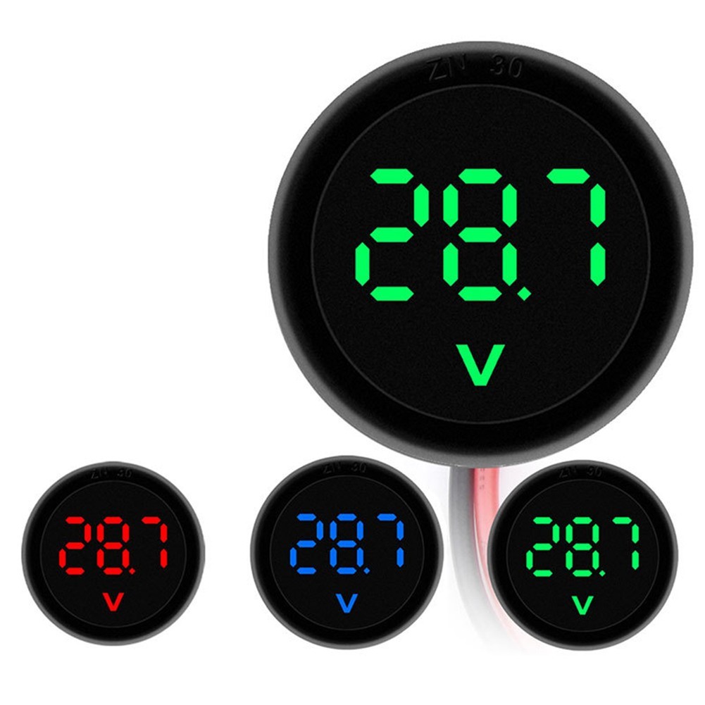 Round DC5-100V LED Digital Display Circular Two-wire Voltmeter DC ...