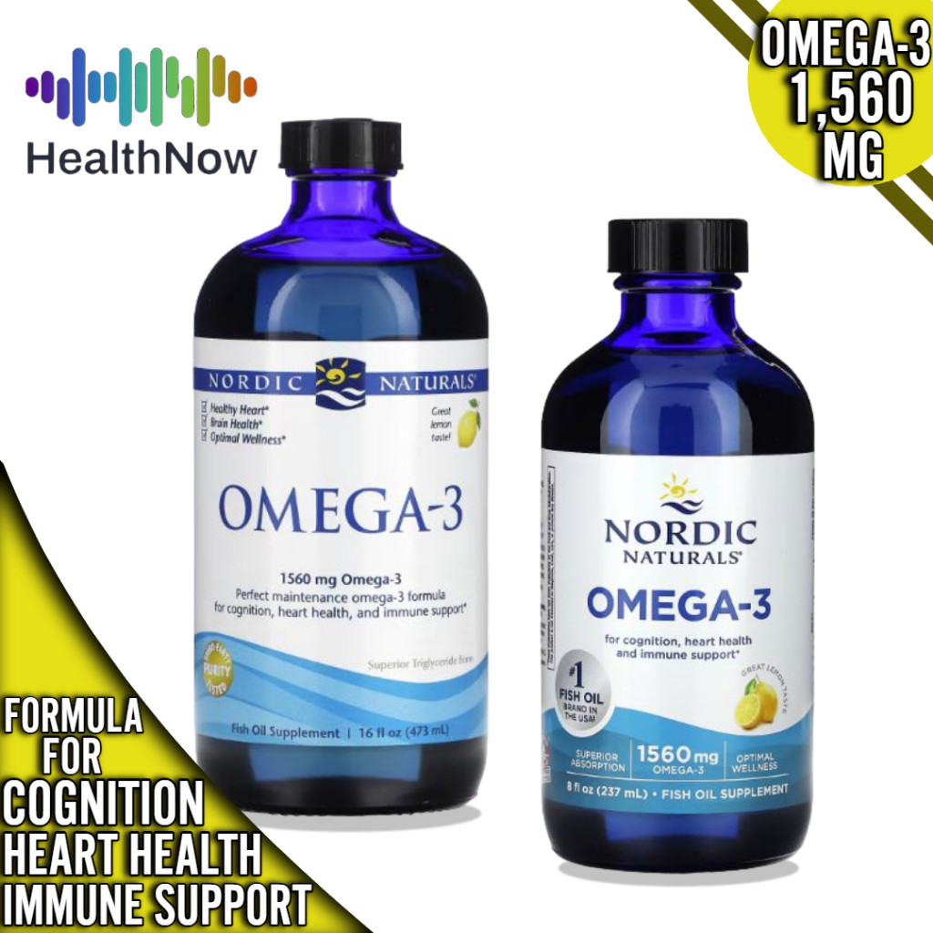 Nordic Naturals Omega 3 Lemon 1560 mg 8 fl oz 237 ml OR 16 fl oz 473 ml ...