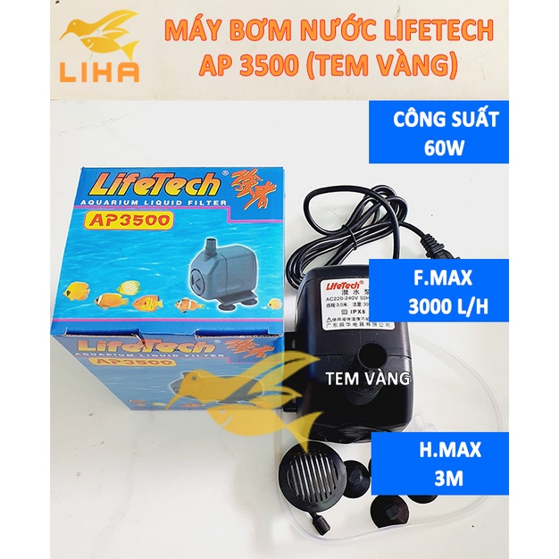 Lifetech AP3500 Pump (60W-3000L/H-3M) - Aquarium Water Pump | Shopee ...