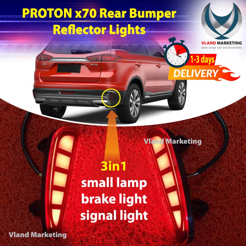 PROTON x70 Rear Bumper Reflector Lights | Shopee Philippines