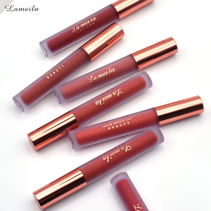 Lameila Air Matte Lip Glaze Not Fade Matte Velvet Tomato Color Lipstick ...