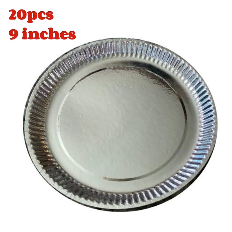 Paper Plate Silver 9 Inches 25Pcs. per pack | Shopee Philippines