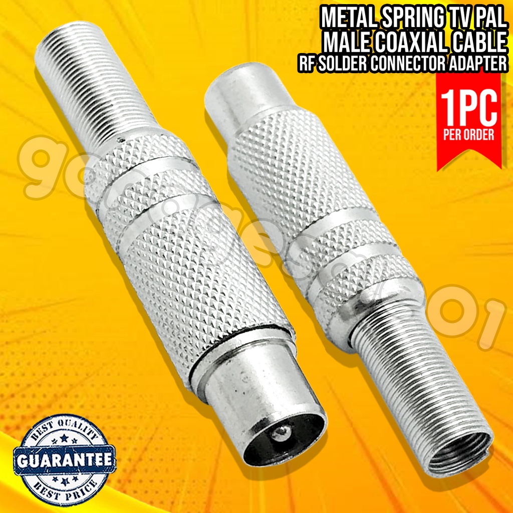 Metal Spring TV PAL Male Coaxial Cable RF Solder Connector Adapter ...