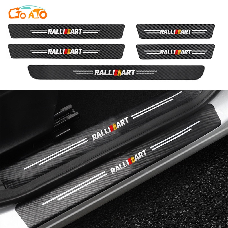 GTIOATO For Ralliart Carbon Fiber Car Door Sill Protector Threshold ...