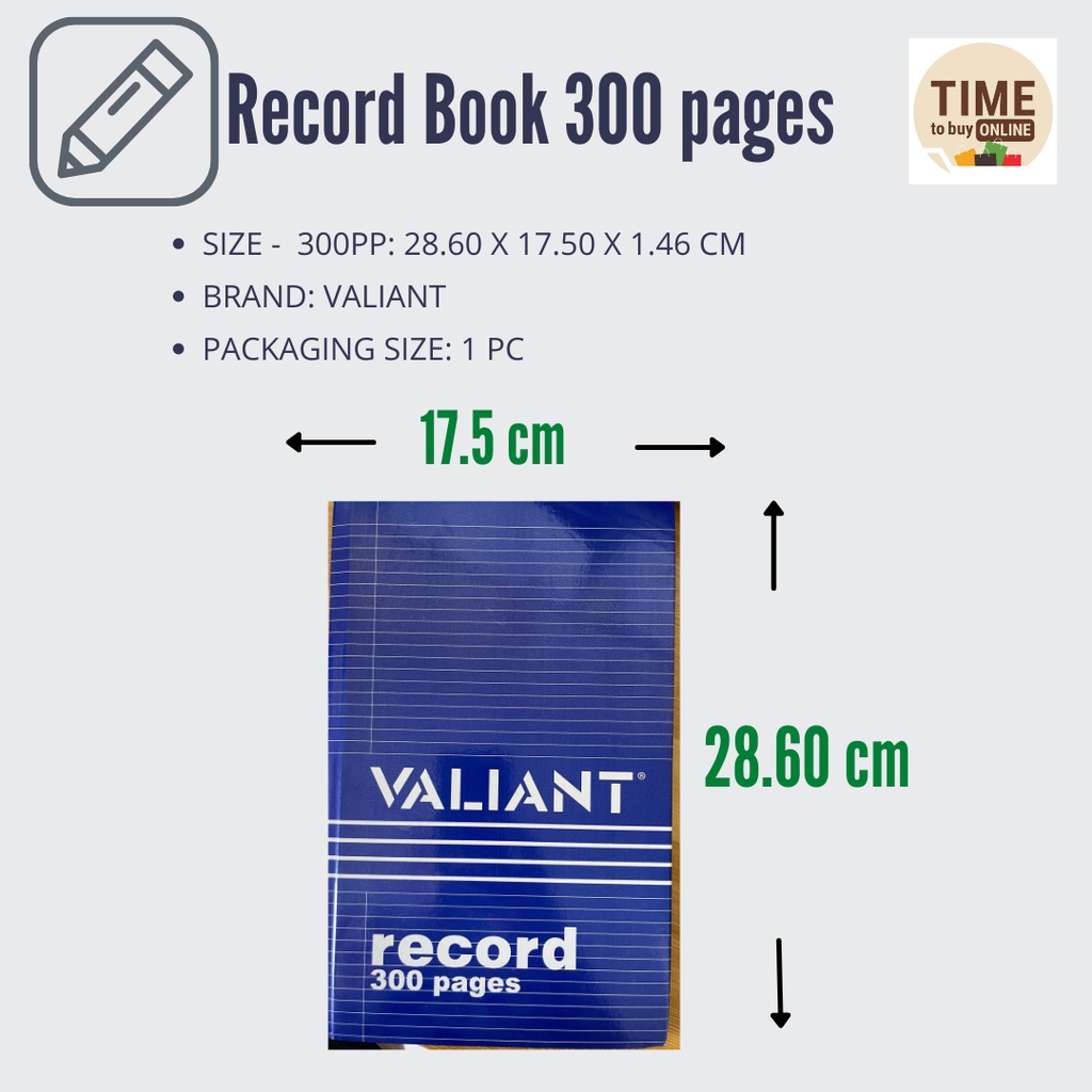 VALIANT Record Book (300 Pages) | Journal | Pang-Negosyo | Pang ...