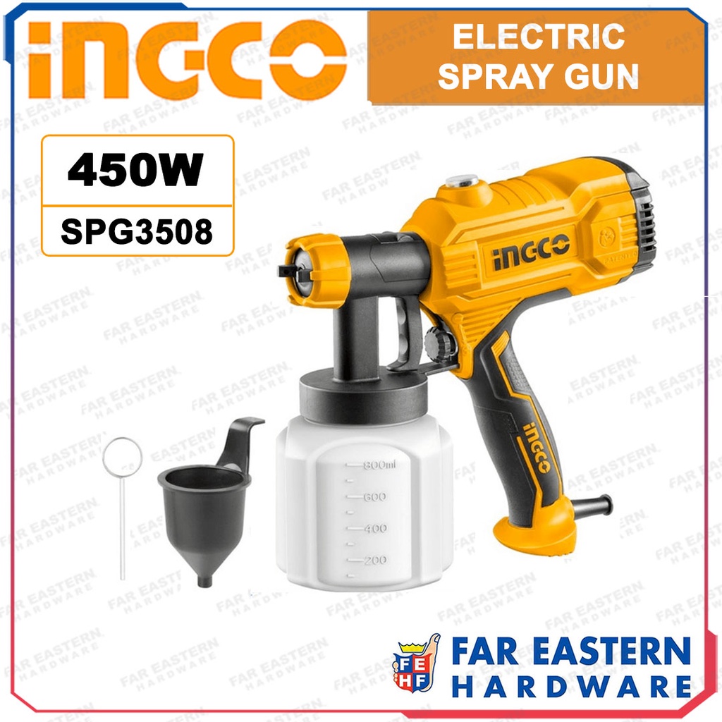 INGCO Electric Spray Gun Paint Sprayer 450W SPG3508 INPTCD | Shopee ...