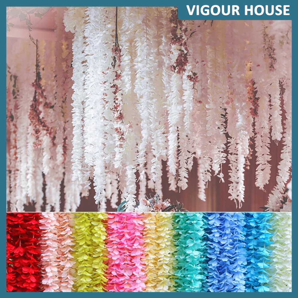 Artificial Orchid Flower Rattan String Wisteria Fake Flower Silk Orchid ...