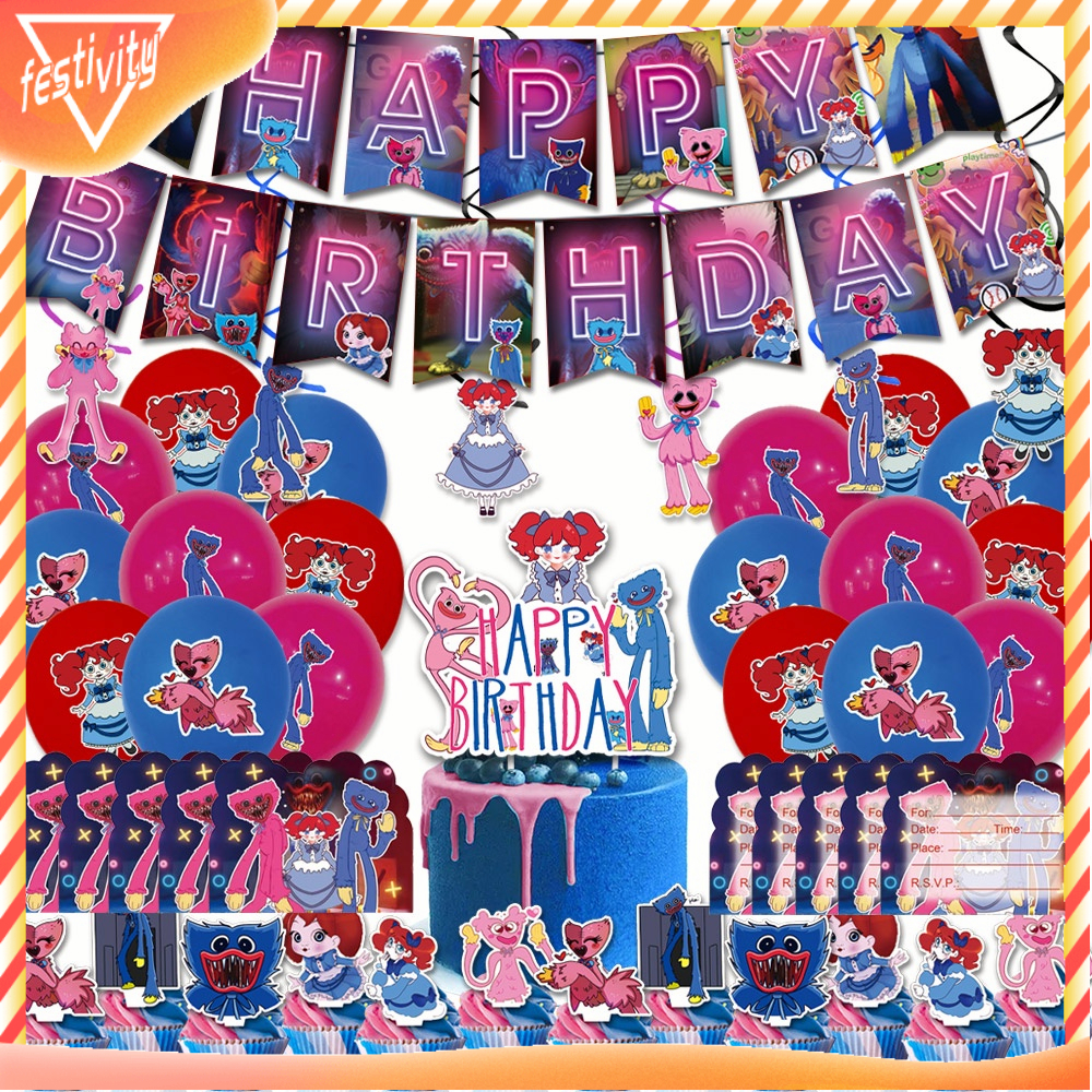Poppy's Playtime Birthday Party Supplies Paper Cup Tablecloth Banner ...