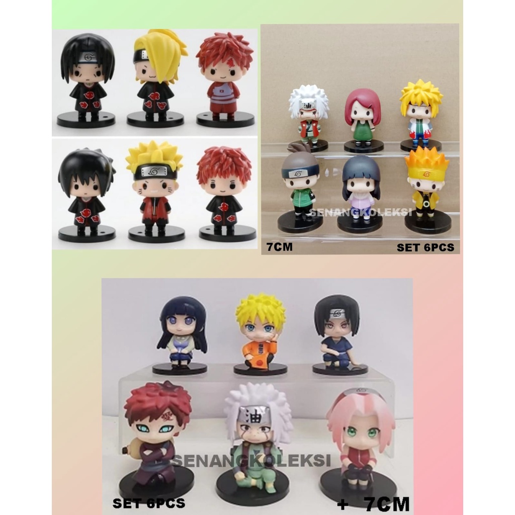 Naruto Figure Set contains 6 pcs / Naruto Sasuke Gaara Cake Topper ...