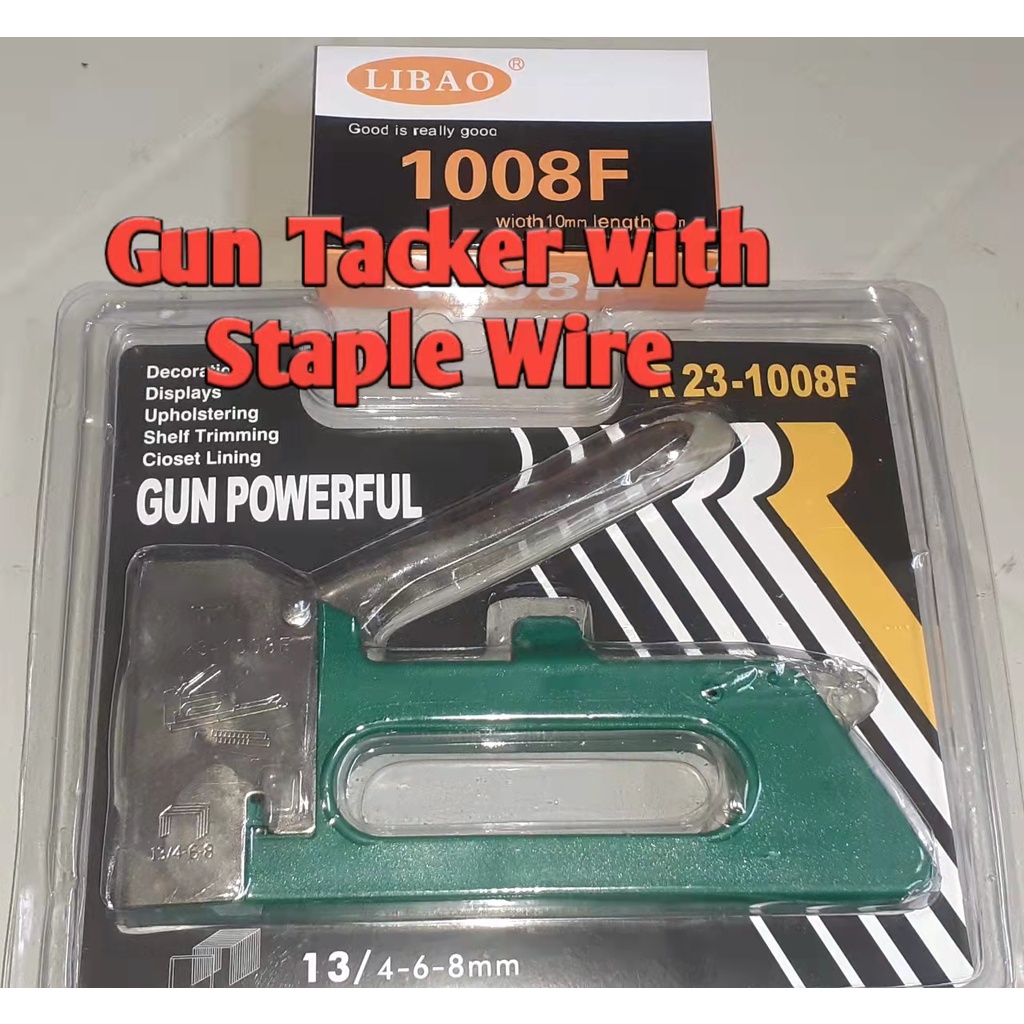 R23-1008F HEAVY DUTY STAPLE GUN TACKER(13/ 4-6-8mm)w/ staple wire ...
