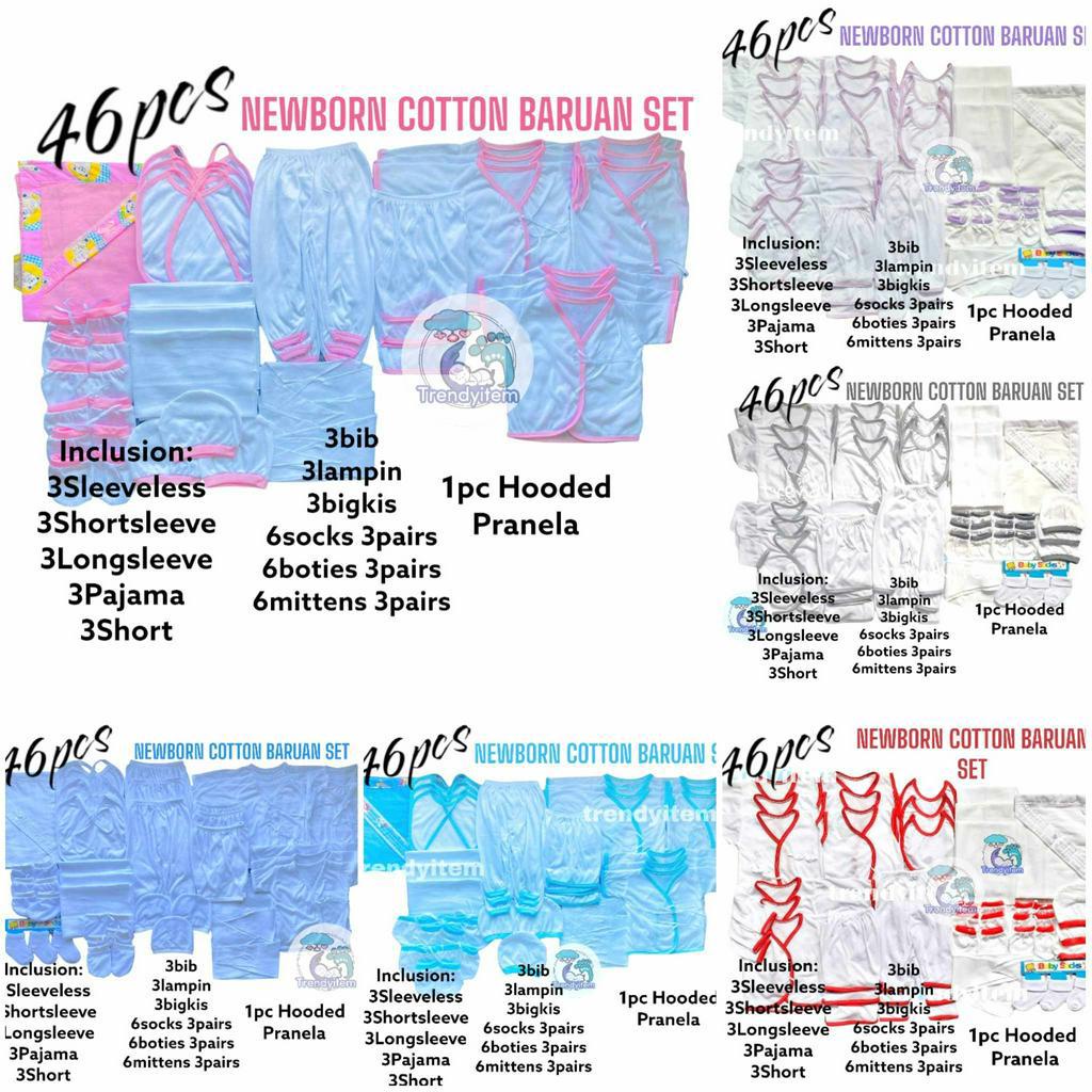 46pcs 31 & 18PCS NEWBORN SET COLORED || MALAMBOT || COTTON || PRESKO ...
