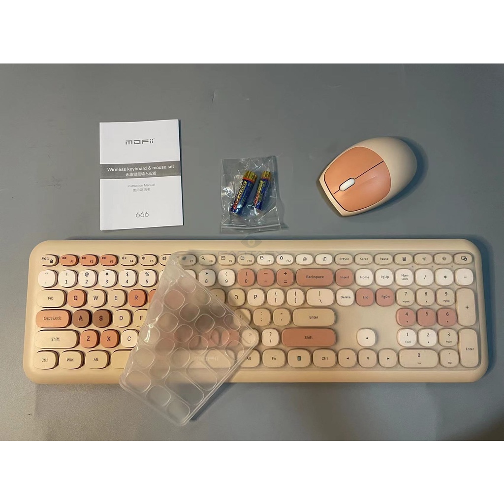 Mofii 666 Mixed Color 2 4g Wireless Keyboard And Mouse Combo With Round Removable Keycaps 110