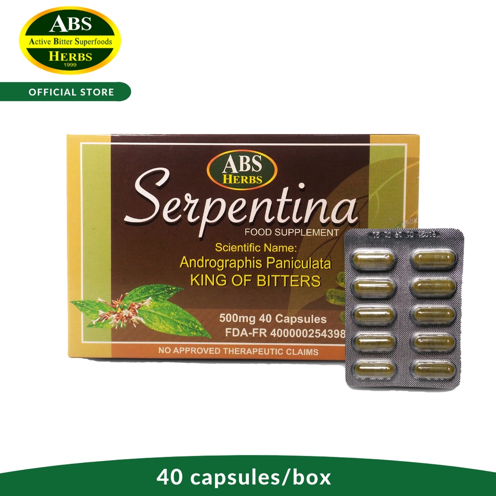 ABS Serpentina Capsule All-Natural Herb Vit C, B, Potassium and Dietary ...