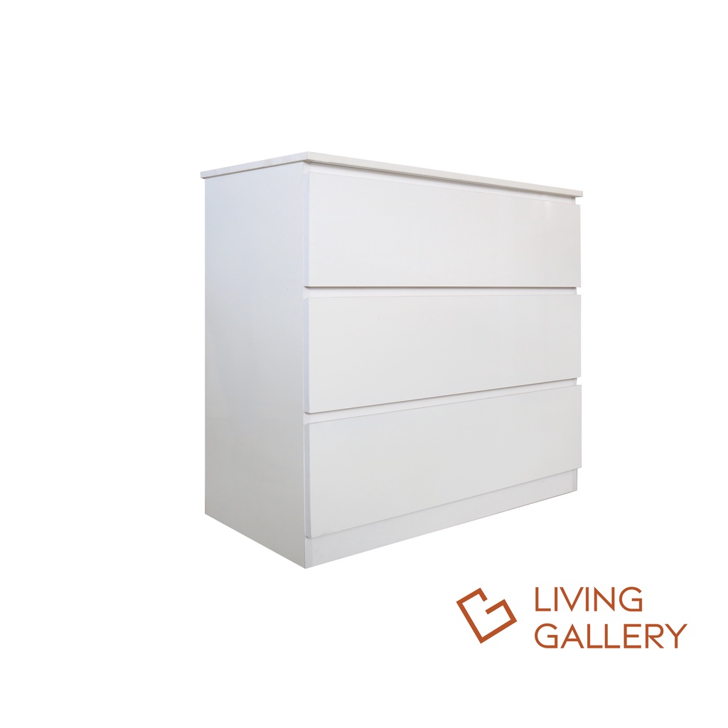 Living Gallery 3-Drawer Chest | L80xW40xH77cm | Easy To Assemble | Suitable For Any Room | LG ...