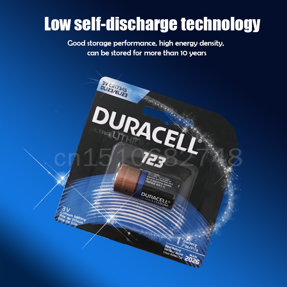 4PCS Original DURACELL CR123A CR123 123A 123 CR17345 3V Lithium Battery For Camera Doorbell ...
