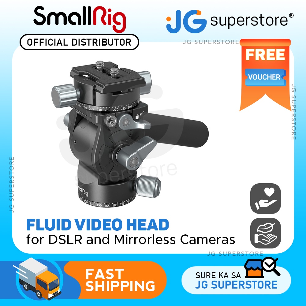 SmallRig Lightweight Fluid Video Head Aluminum for Tripods with ...