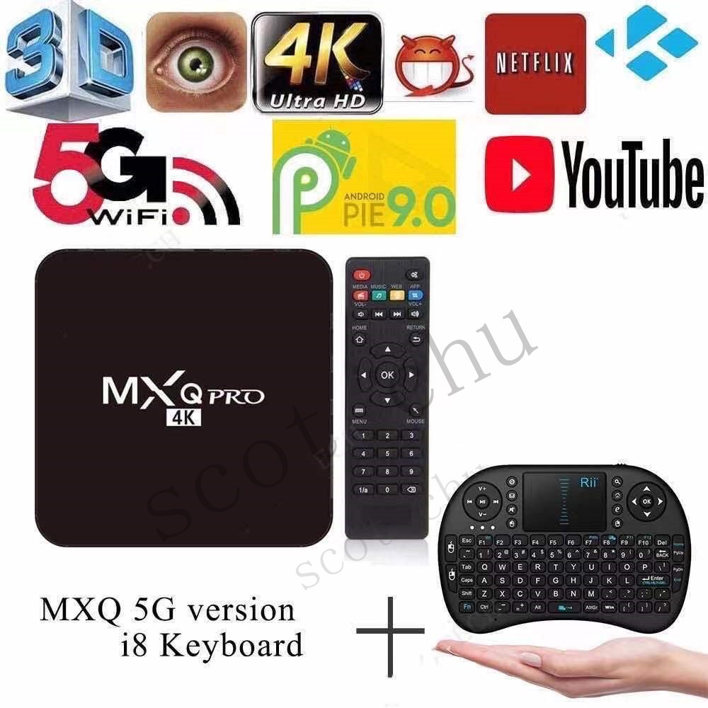 MXQ PRO 4K Android Ultra HD TV Box + I8 Mini Keyboard 2.4GHz 3-color ...