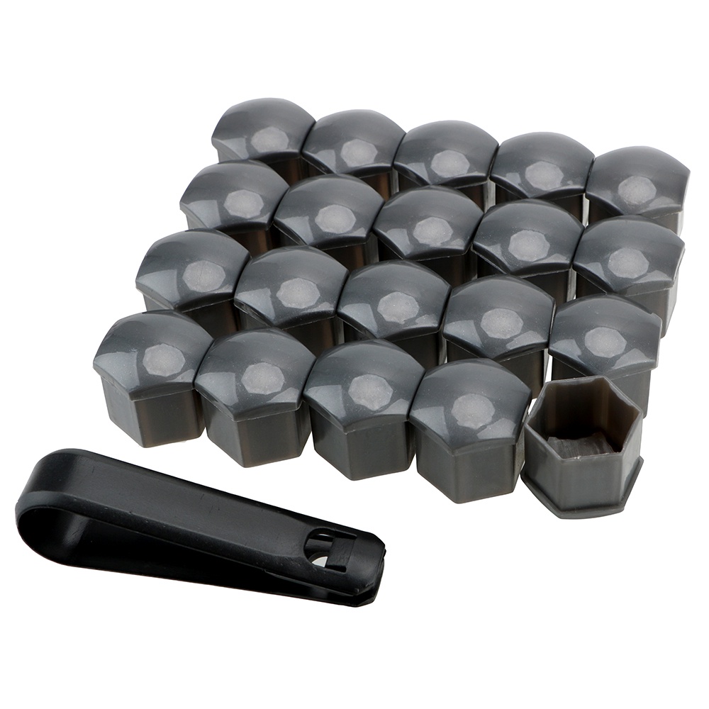 20 Pieces Car Tyre Nut Bolt Car Wheel Nut Caps 19mm Anti-Rust Chrome ...