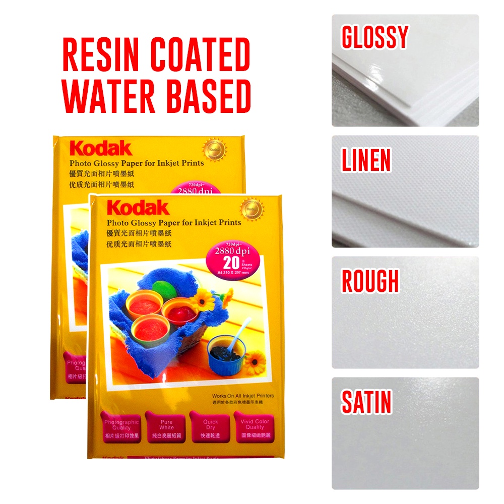 kodak Photo paper Premium A4 Size woven linen RC Satin RC glossy rc ...