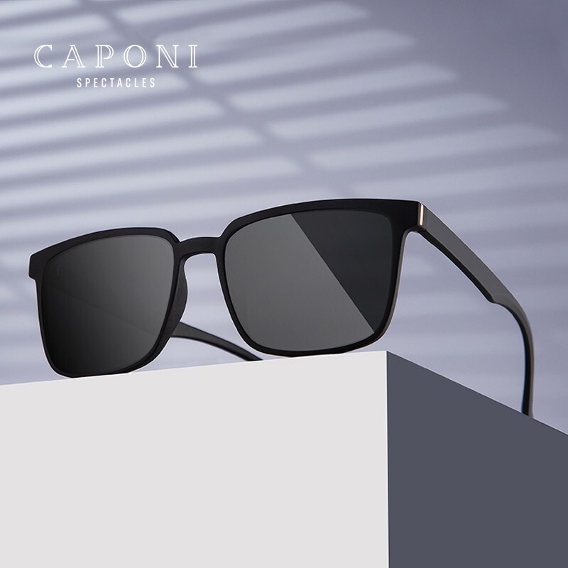 CAPONI Matte Sunglasses For Male Polarized New Design Eyewear Protect ...