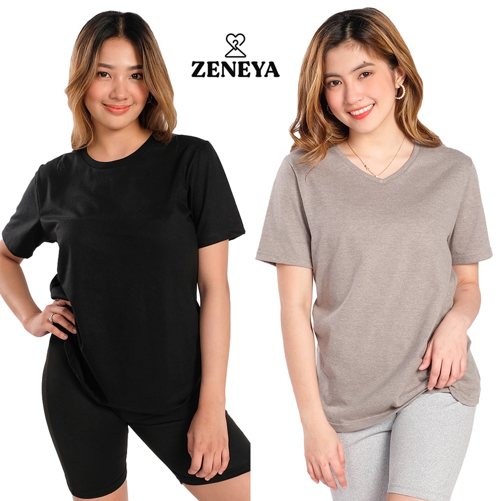 Zeneya Plain Shirt Tshirt Collection For Women Basic Casual Round Neck ...