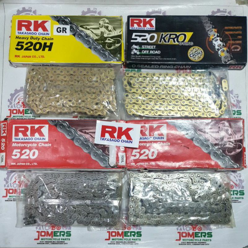 RK CHAIN 520X 120 - 130 BLACK / GOLD O RING JAPAN 650 CC LOWER (S1-E ...