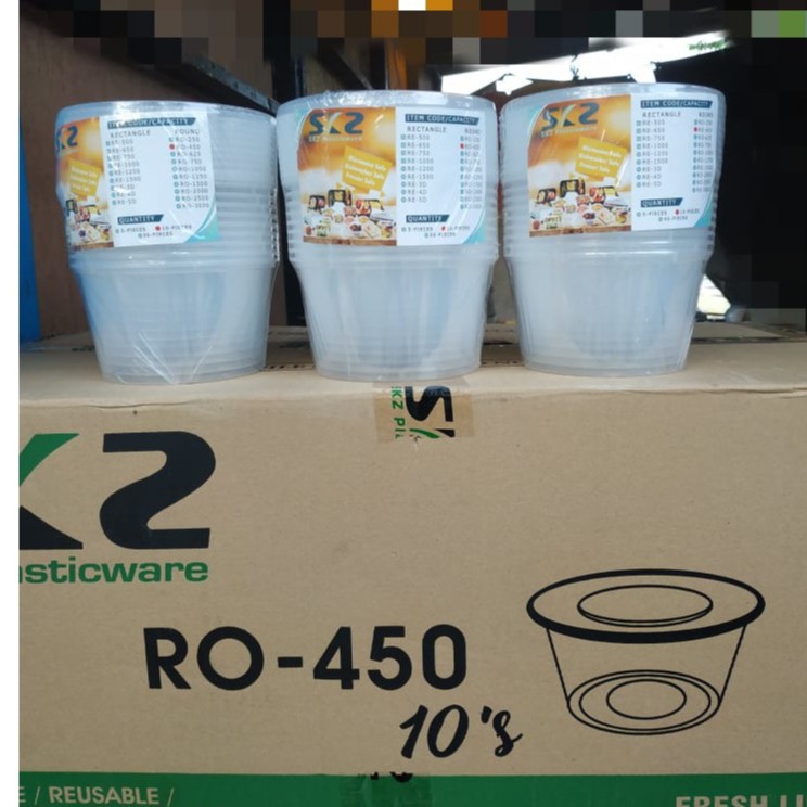 RO Microwavable plastic container 250ml & 450ml 10's/pack | Shopee ...