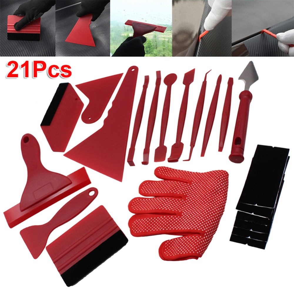 21Pcs Car Tools Vinyl Wrap Film Sticker Wrapping Tool Installation Auto ...