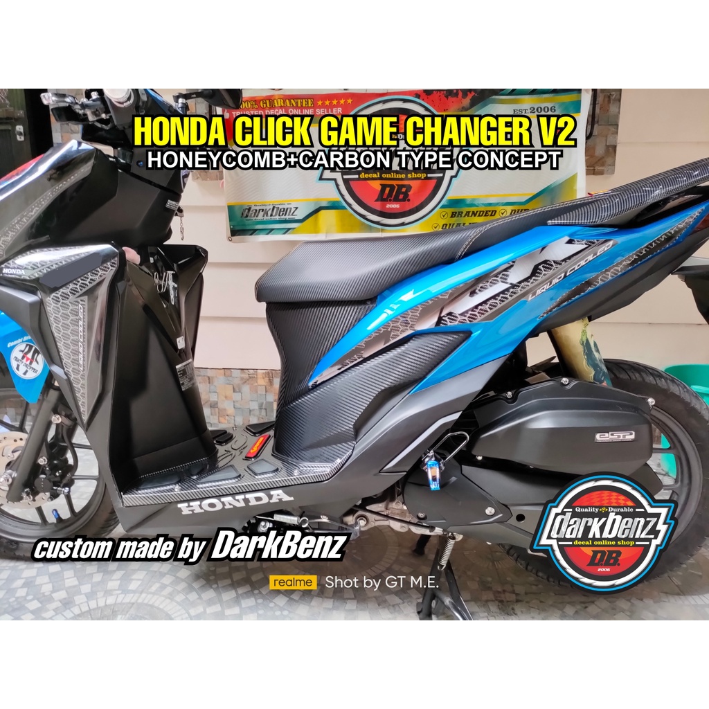 Honda Click Version 2 New Honeycomb Concept Quality Printed Sticker ...