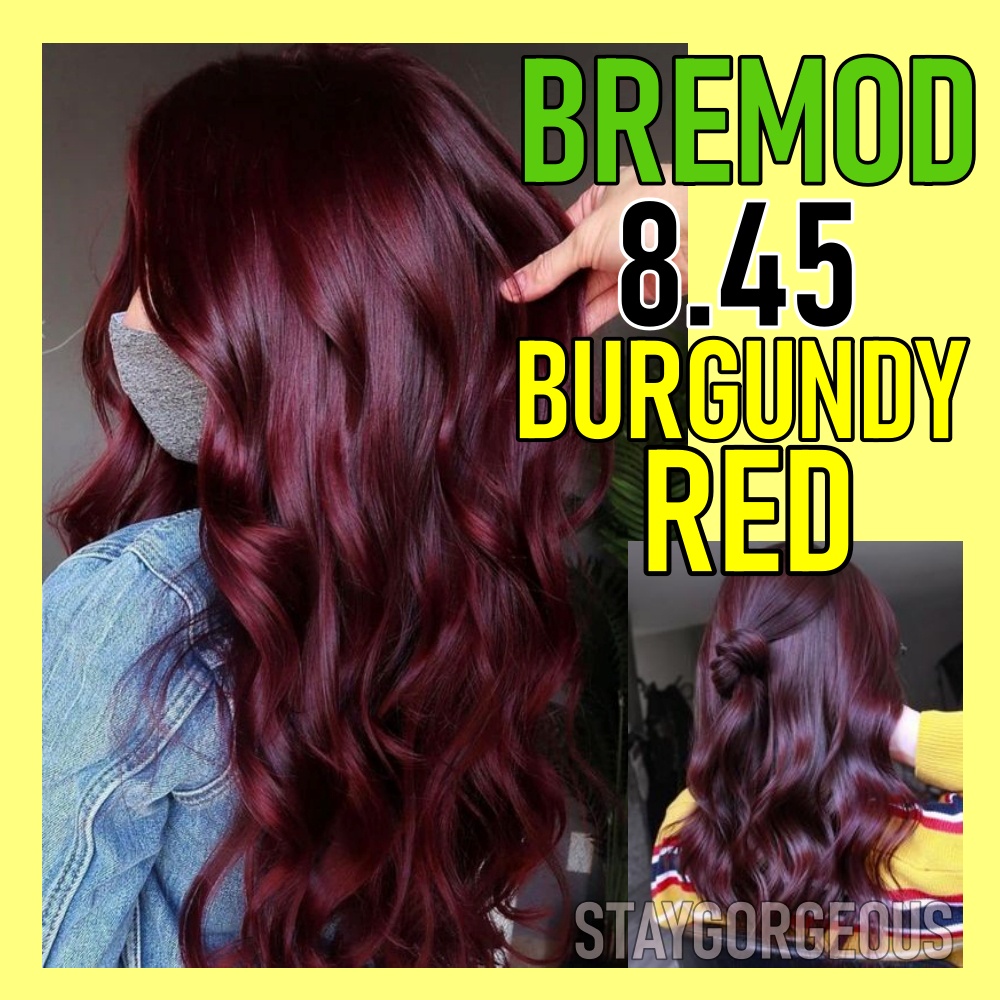 Bremod 8.45 Burgundy SET + OXIDIZING Hair Color | Shopee Philippines