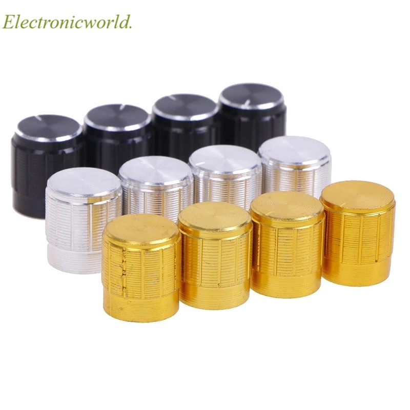 5Pcs Aluminum alloy potentiometer knob antiskid single double ...