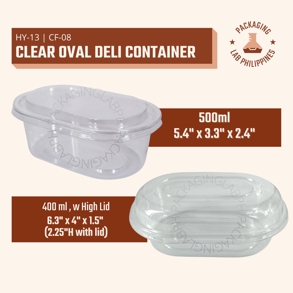 [50pcs] Clear Oval Deli Container for Salad, Mousse Cake, Pudding ...