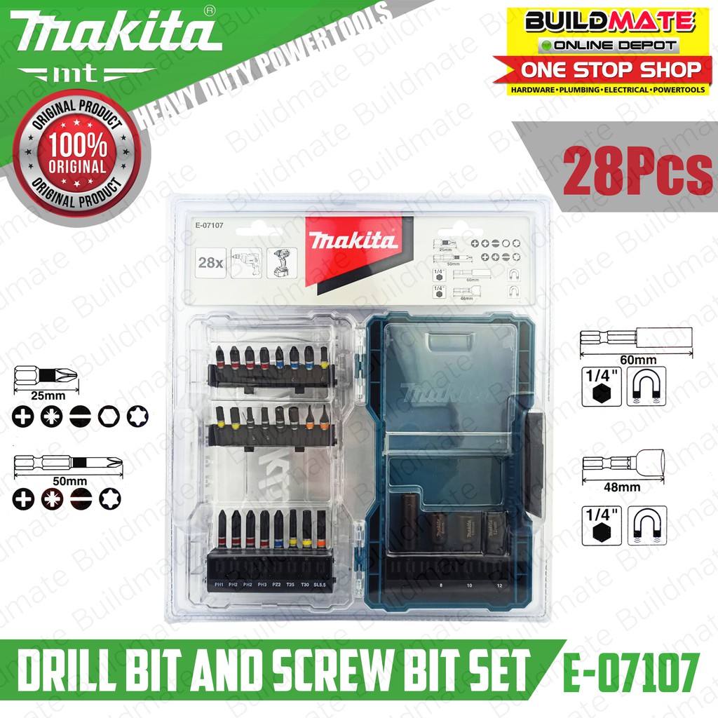MAKITA Original Stackable Clear Case Series Drill Bit and Screw Bit Set ...