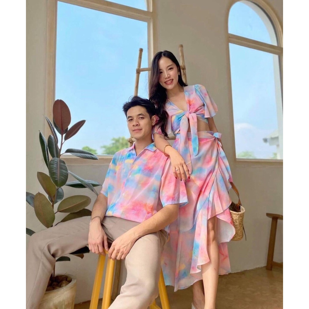 (HIGH Quality) Women's pink beach Couple dress, super pretty dress set ...