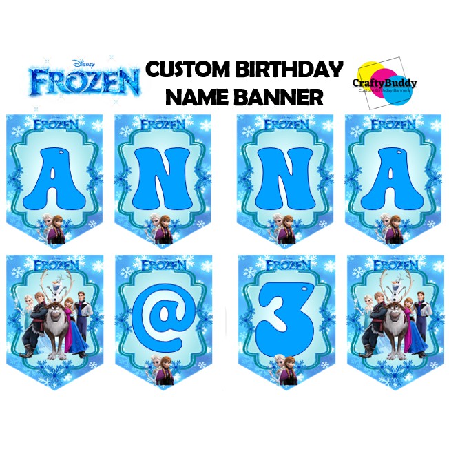 FROZEN ElsA Name Banderitas Buntings Banner Flaglets (SOLD PER FLAG ...