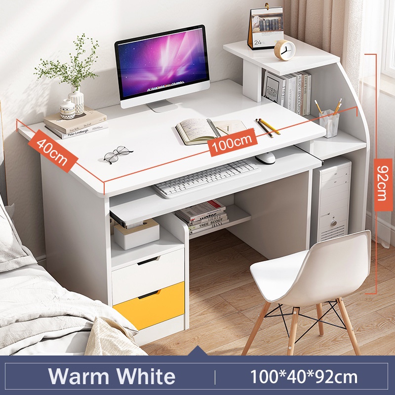 Coospro Study Table With Cabinet Computer Desk Shelf Home Office Tables ...