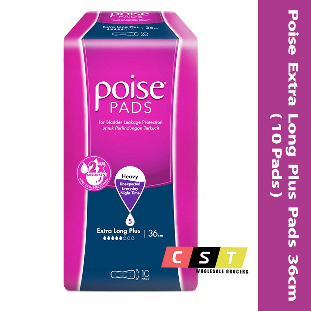 Poise Extra Long Plus Pads 36cm (10 Pads) Incontinence/Adult Diapers ...