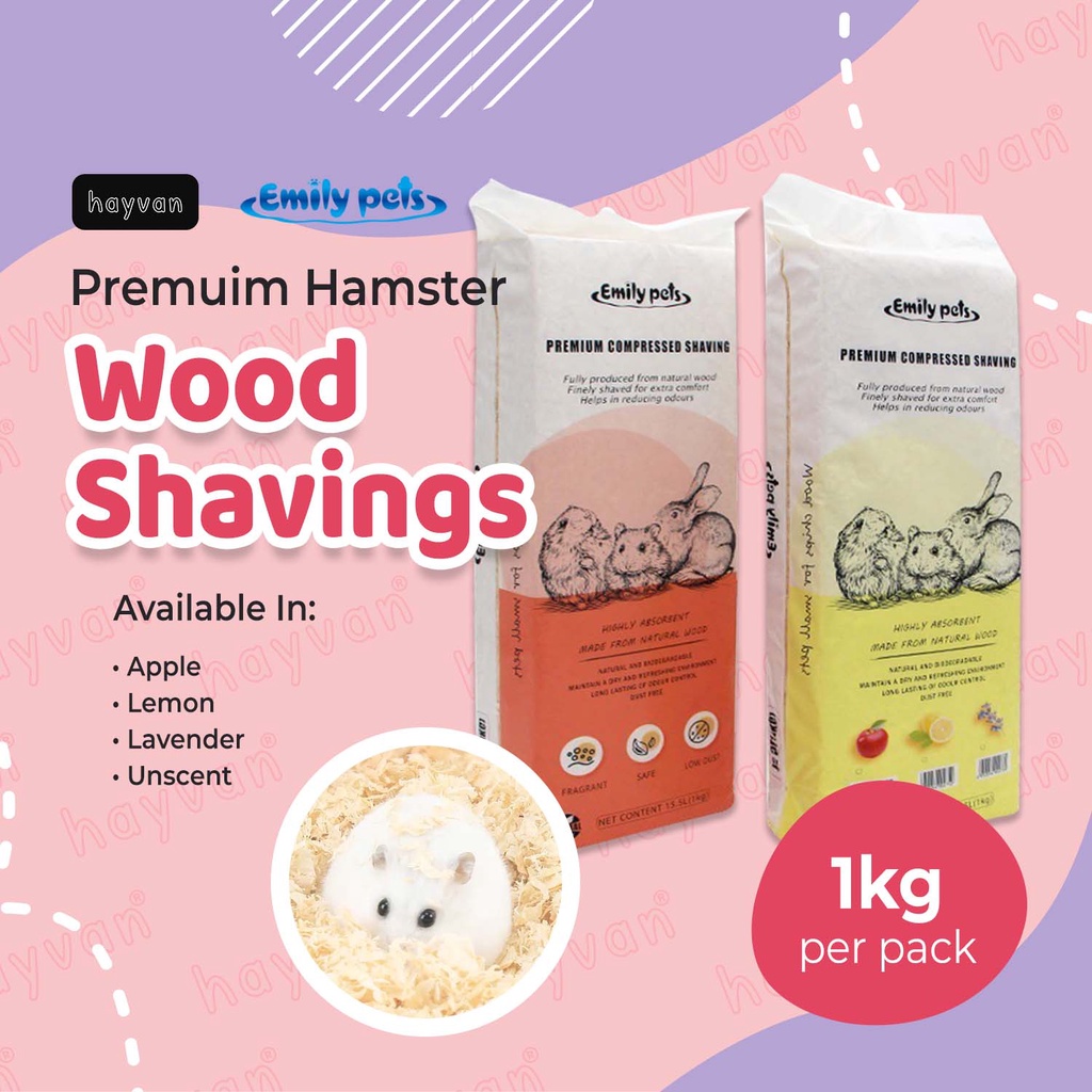 NEW LOOK EMILY PETS 1kg Kusot for Hamster Premium Wood Shavings Compressed Shaving for Hamster ...