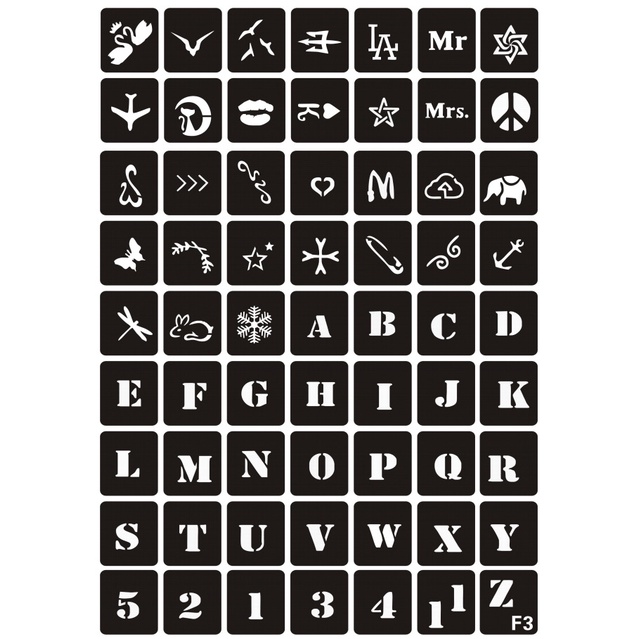 7 Color ink And 500+ Reusable Tattoo Design Template Pattern Temporary ...