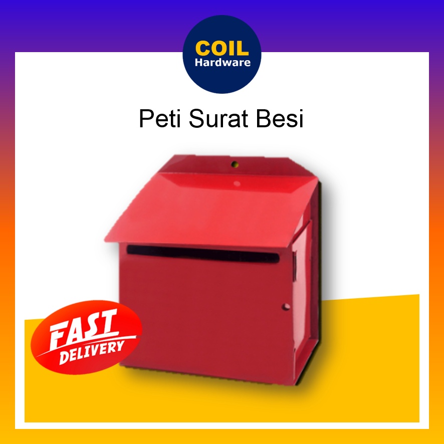 MERAH Coil Iron Metal Letter box Home/Red mail box Home/Iron Letter box ...