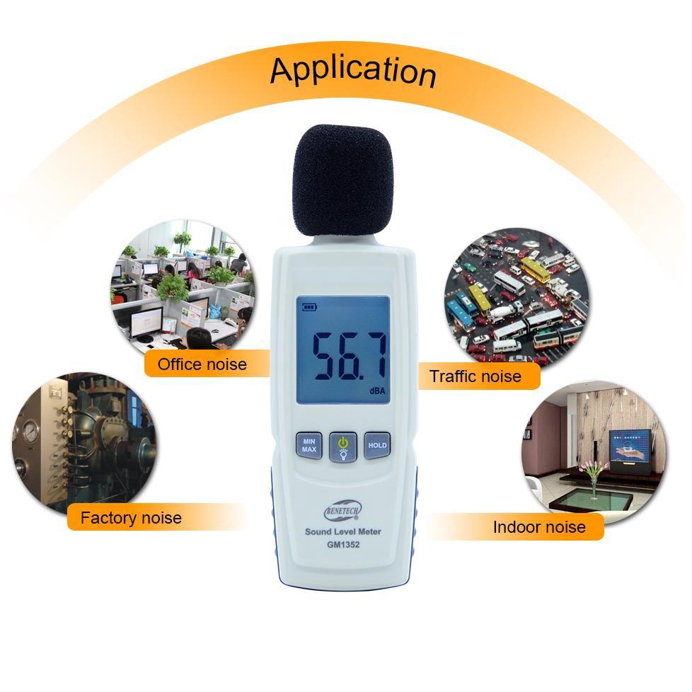 Benetech GM1352 Digital Sound Noise Decibel Level Meter 30-130dB with ...