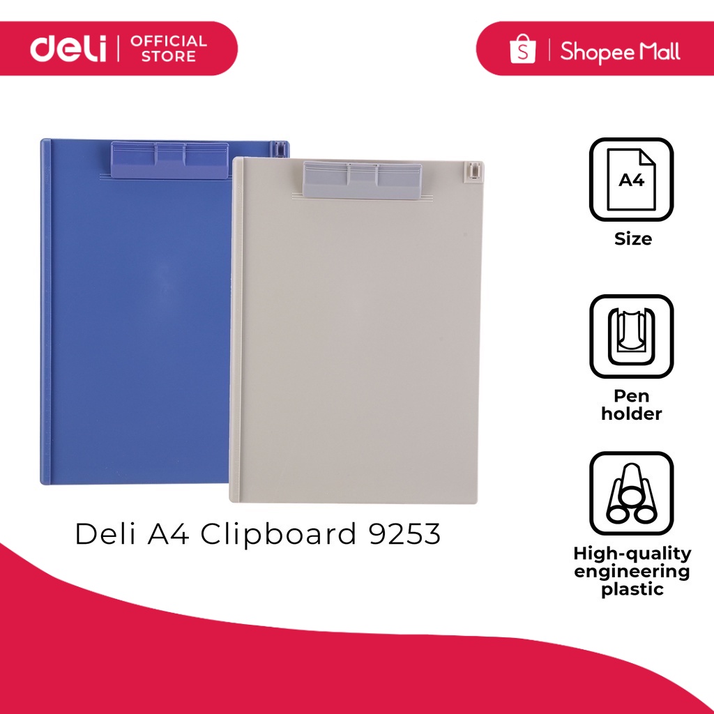 Deli 9253 File Organizer- A4 Clip Board 322x235mm (1PC) [75249253] | Shopee Philippines