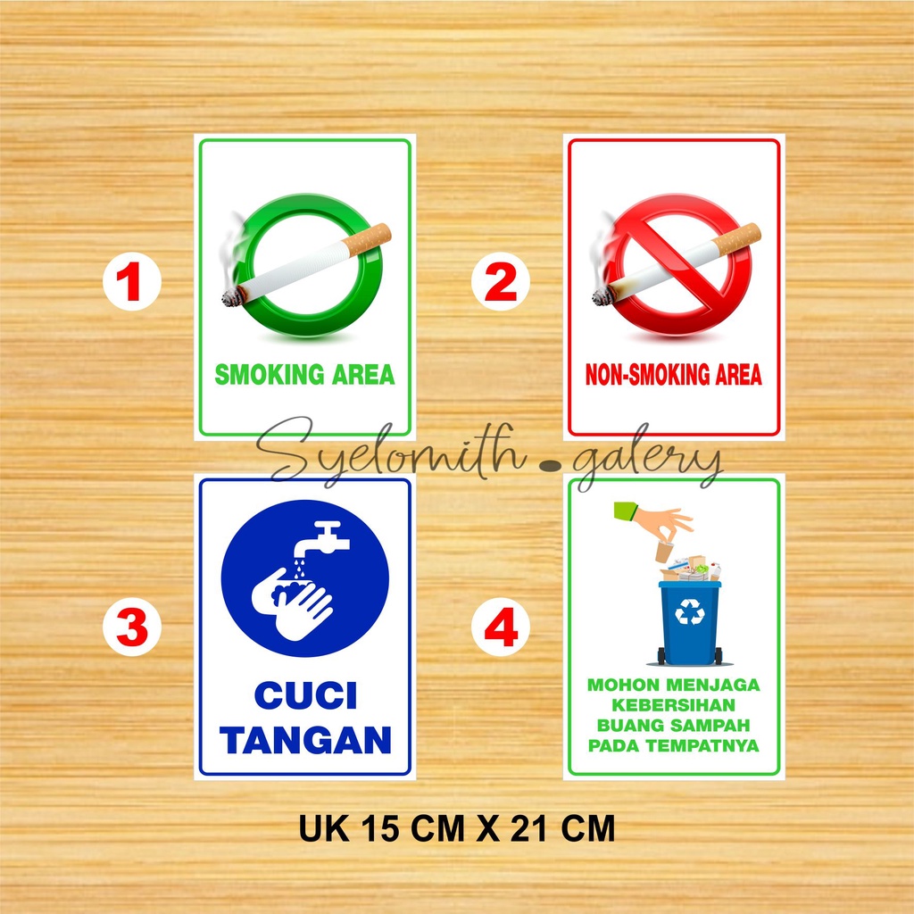 No SMOKING STICKER - STICKER NO SMOKING AREA -STICKER NO SMOKING AREA ...