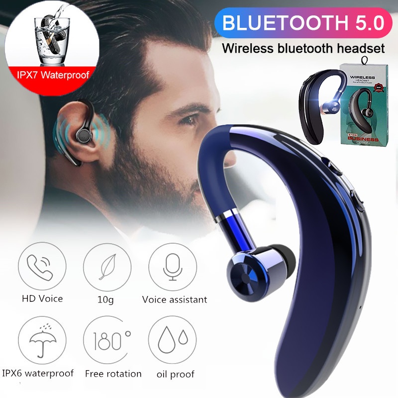 S109 Bluetooth Headset 5.0 Wireless Earphone Handsfree Business Driver ...
