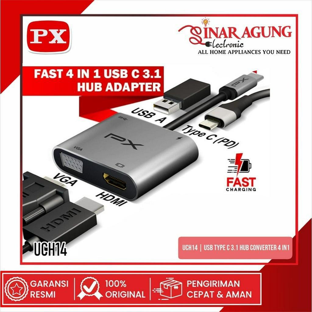 Px UCH14 | Uch-14 USB TYPE C 3.1 HUB CONVERTER 4IN1- 100% ORIGINAL ...