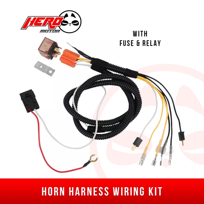 Motorcycle Horn Harness Wiring Kit With Relay And Fuse Set 12V 5pin ...