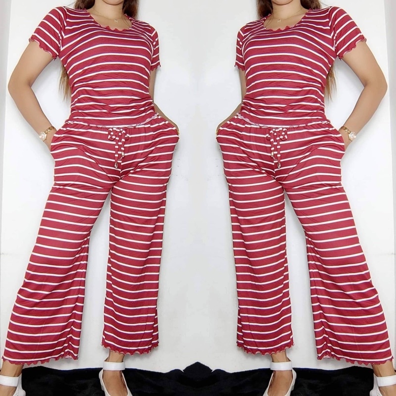 BLOUSE TERNO SQUAREPANTS STRIPE (TBS) | Shopee Philippines