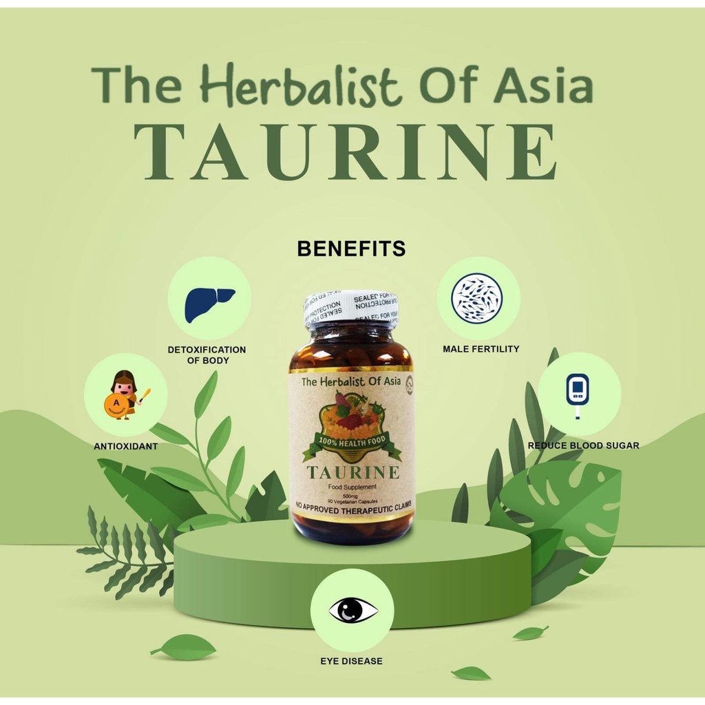 TAURINE by The Herbalist of Asia 90 capsules 500mg | Shopee Philippines
