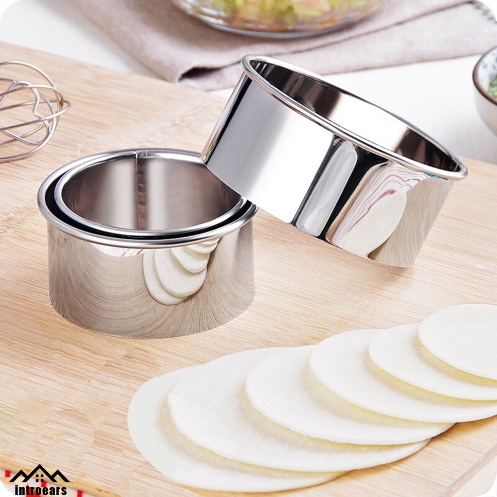 3pcs dumplings wrappers mold dough piece cutter stainless steel bun ...